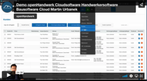 Webdemo-Video - openHandwerk